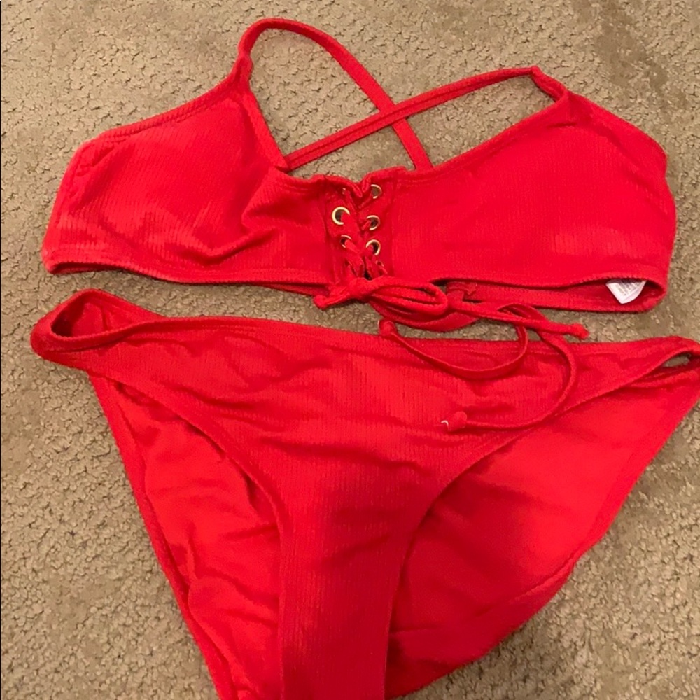 Red Bikini Bathing Suit California Waves - Gem